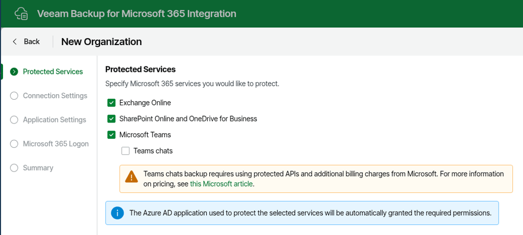 Connect Veeam Backup for M365 to M365 Organization
