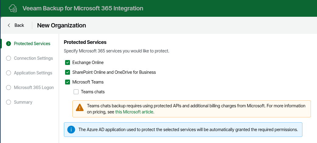 Connect Veeam Backup for M365 to M365 Organization