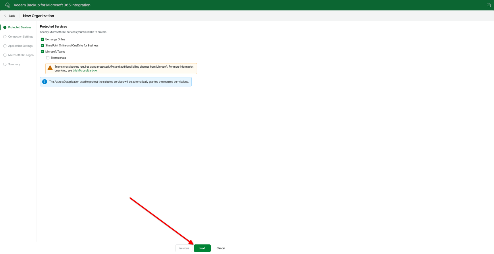 Connect Veeam Backup for M365 to M365 Organization