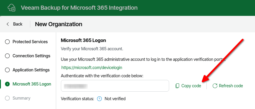 Connect Veeam Backup for M365 to M365 Organization